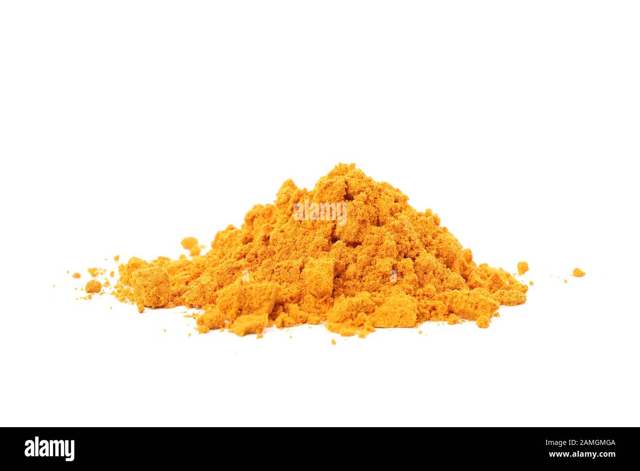 Fragrant turmeric powder heap isolated on white background Stock Photo ...