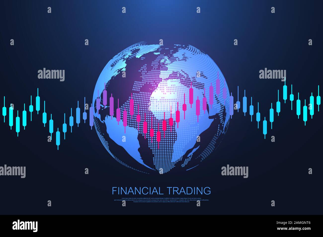 Stock market or forex trading business graph chart for financial ...