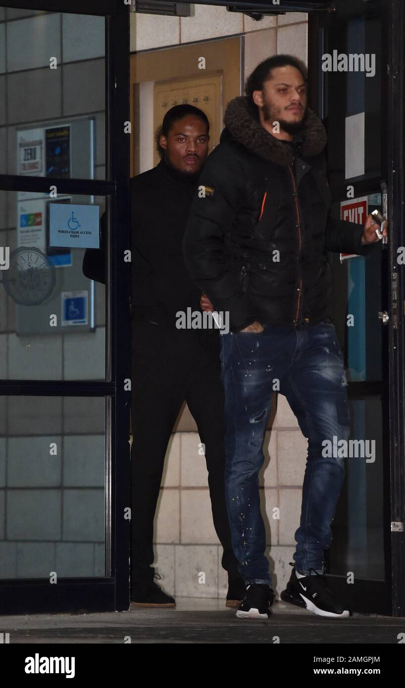 Marlon Wright outside Kingston Crown Court, south west London, where he is on trial alongside ...