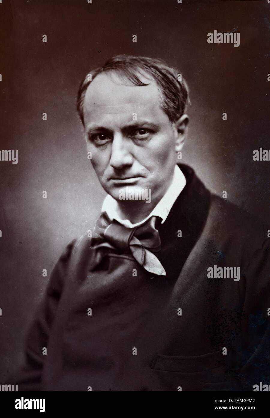 Woodburytype Portrait of French Poet Charles Baudelaire or Charles ...