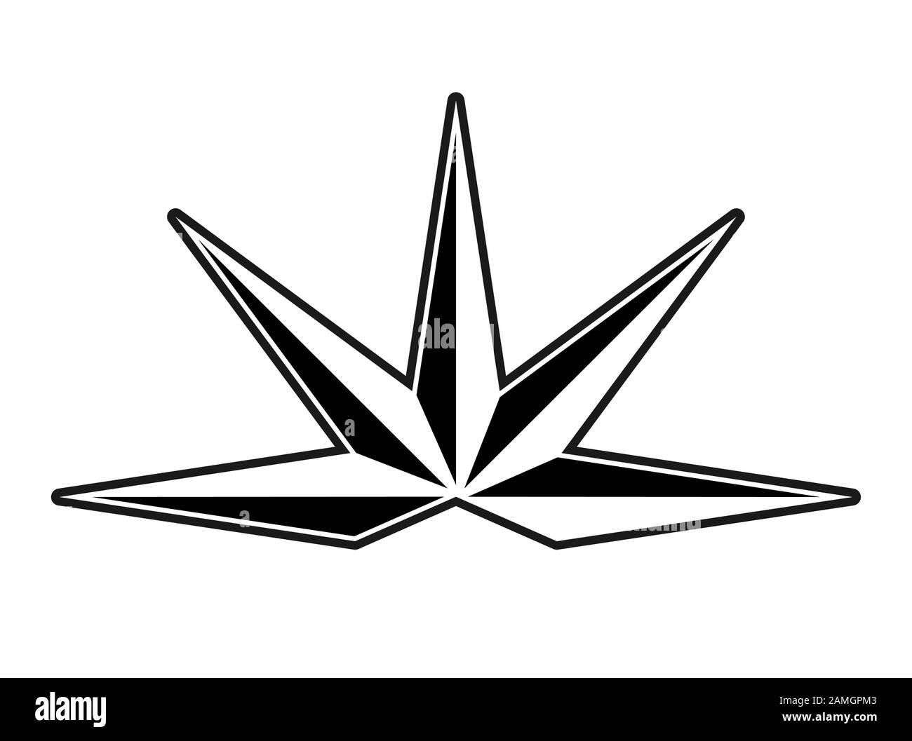 Abstract five-pointed star for logo, trademark emblem or sticker ...