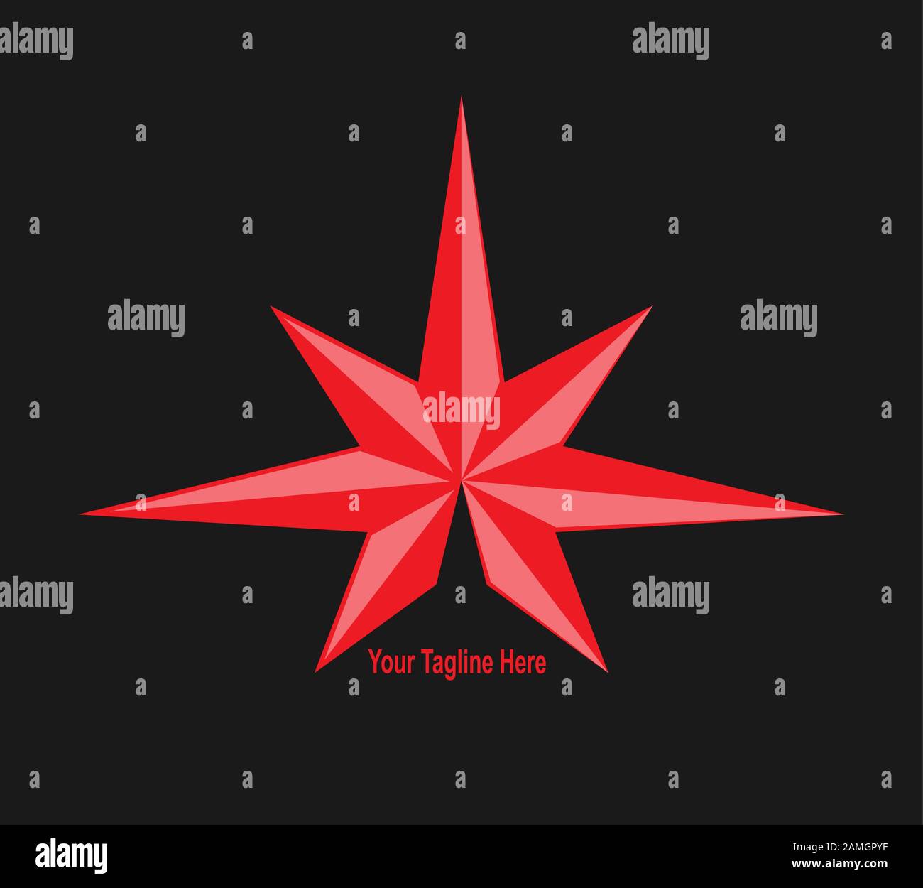 Stock Black Red Sticker Star