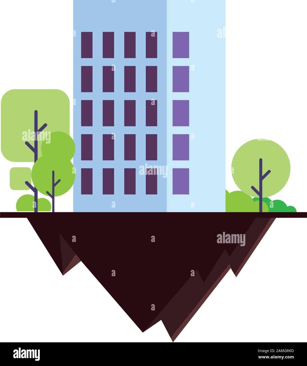 apartment and office building, urban landscape over terrain vector ...