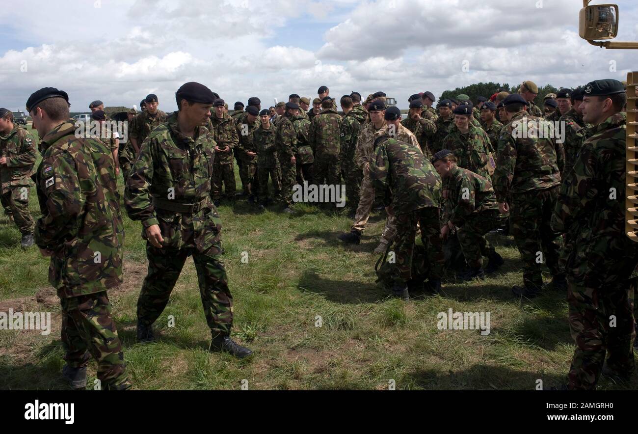 Soldiers from the 11th infantry Brigade in training on Salisbury Plain ...