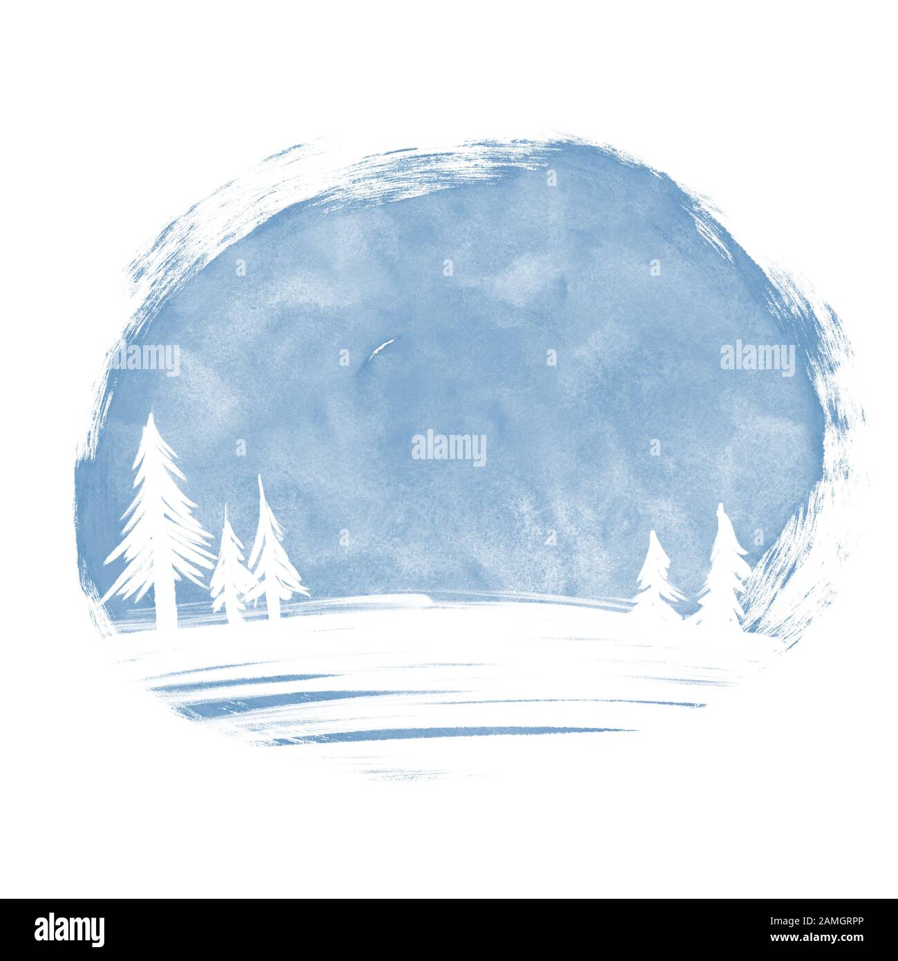 Hand drawn stylized forest illustration. Watercolor abstract background ...