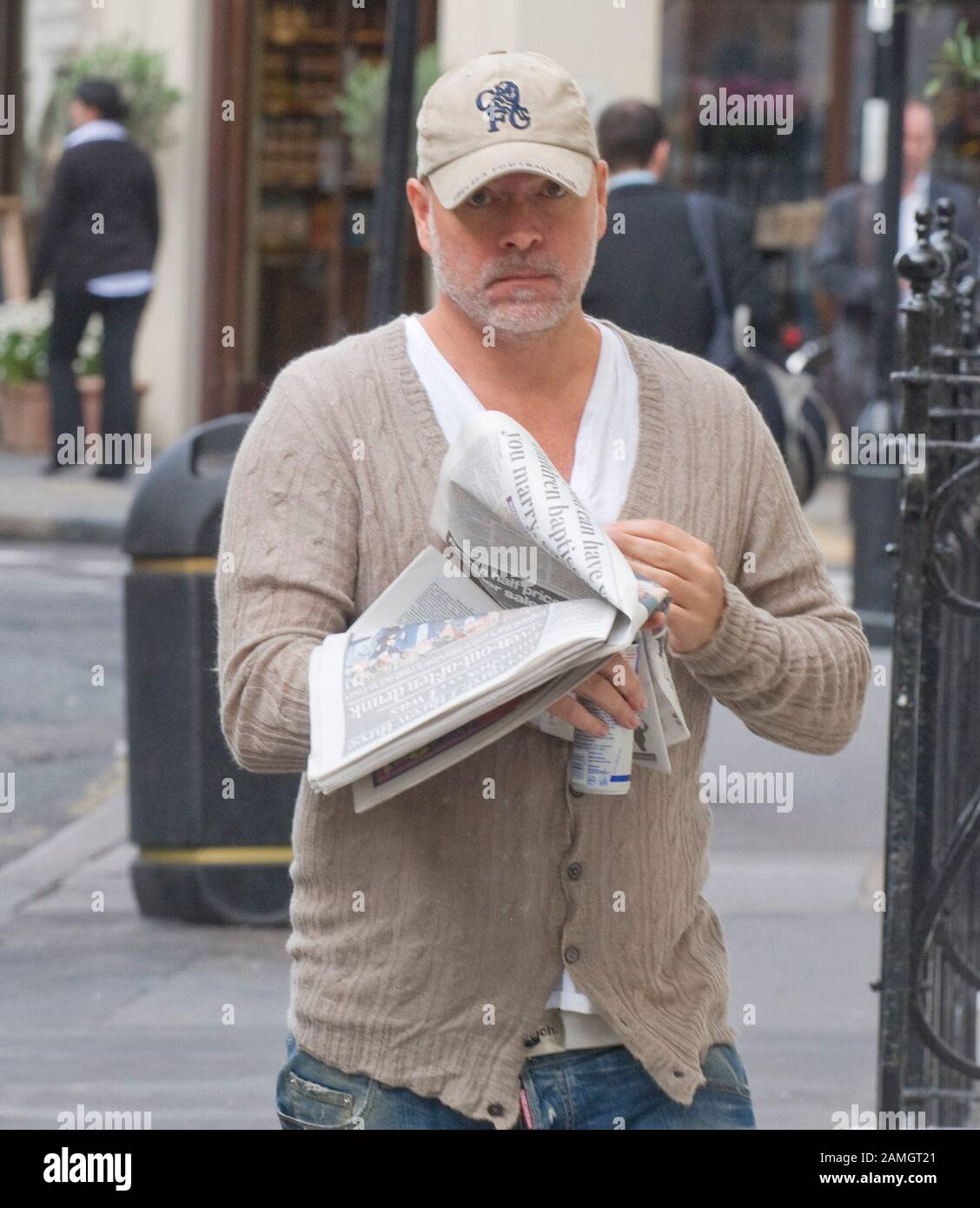 Gary Goldsmith uncle to Kate Middleton at his home in London, carrying ...