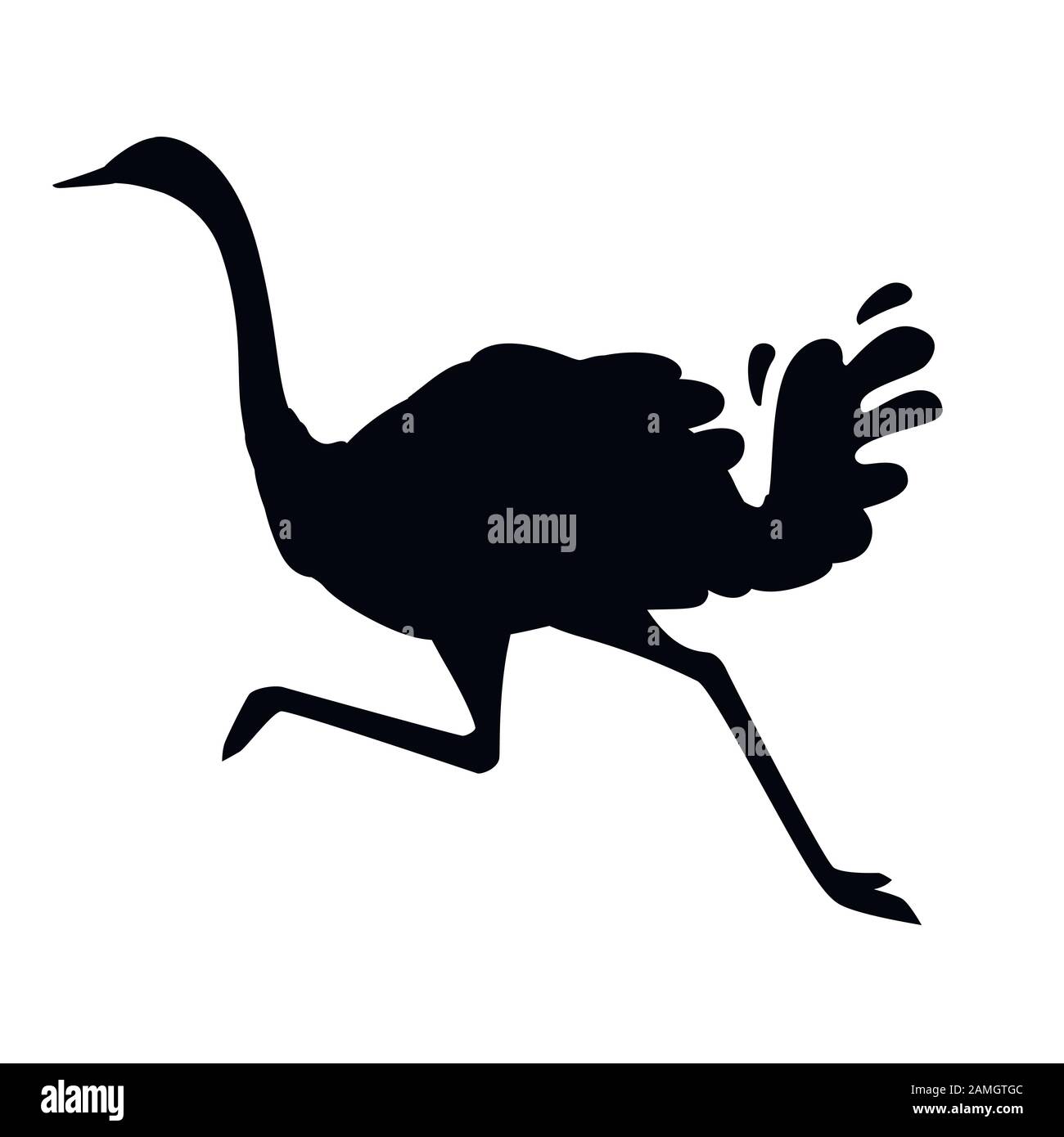 Running Ostrich Silhouette
