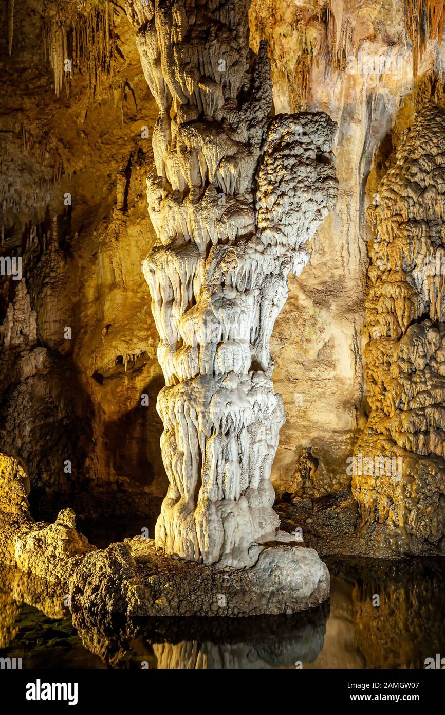 Column, Devil's Spring, Carlsbad Caverns National Park, New Mexico USA ...