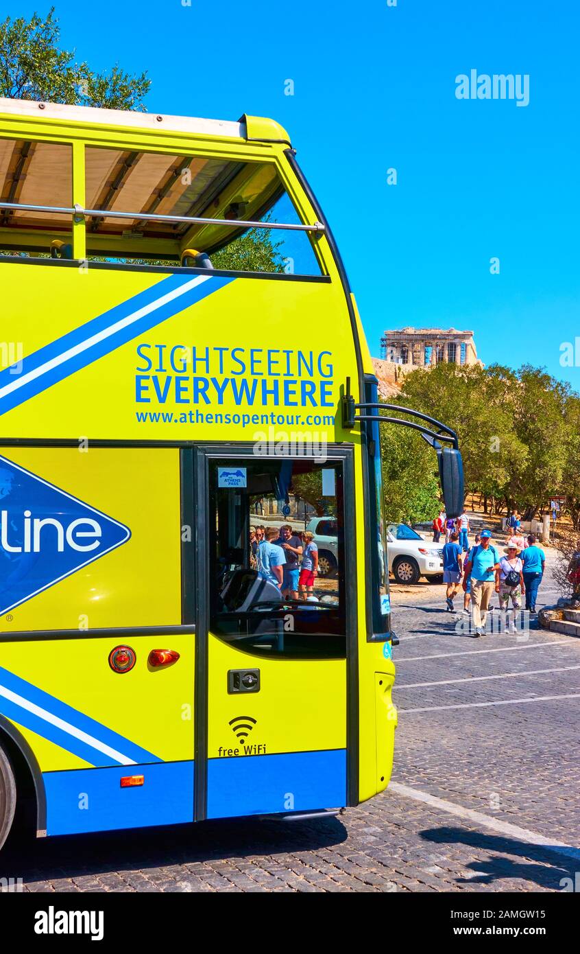 Athens, Greece - September 21, 2019: Hop On Hop Off Bus in Athens ...