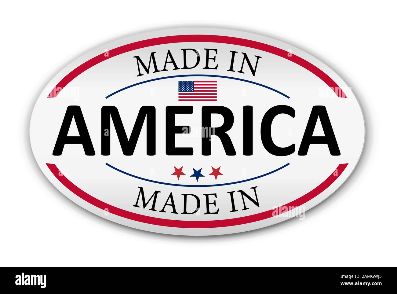 Made in the America icon. Export production symbol. Product created in ...