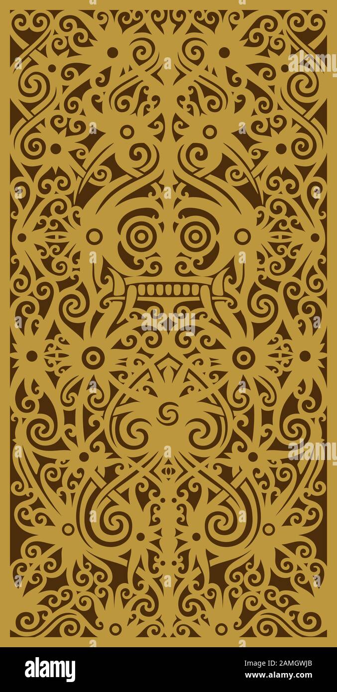 indonesia borneo kalimantan dayak ornament motif. fully editable, easy ...
