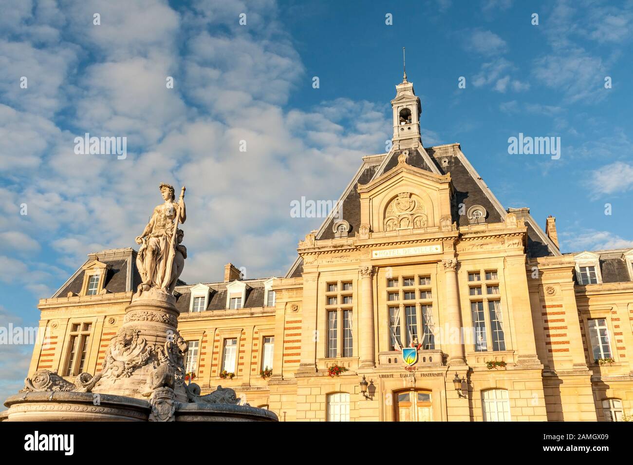 City Hall (Hotel de ville) of Evreux on General De Gaulle square, the ...