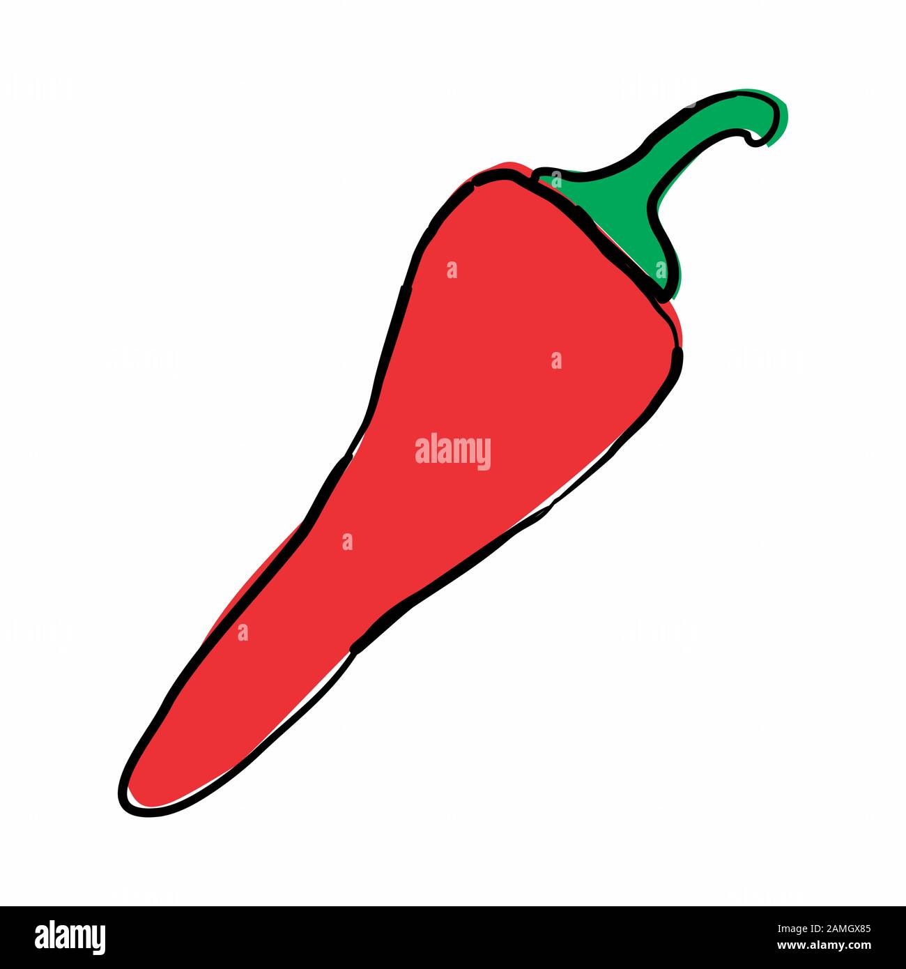 Red pepper freehand icon Stock Vector Image & Art - Alamy