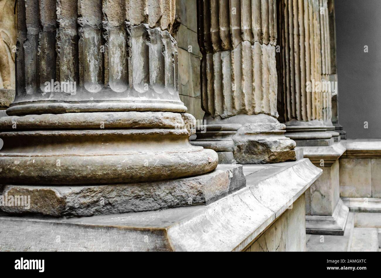 Antique column of a building close-up Stock Photo - Alamy