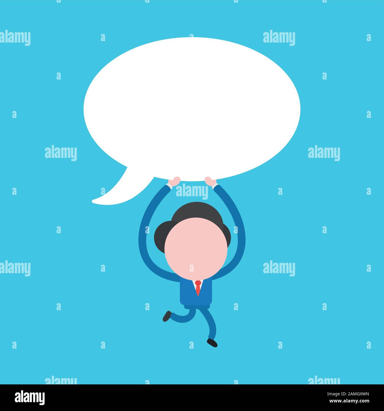 Vector illustration of faceless businessman character running and ...