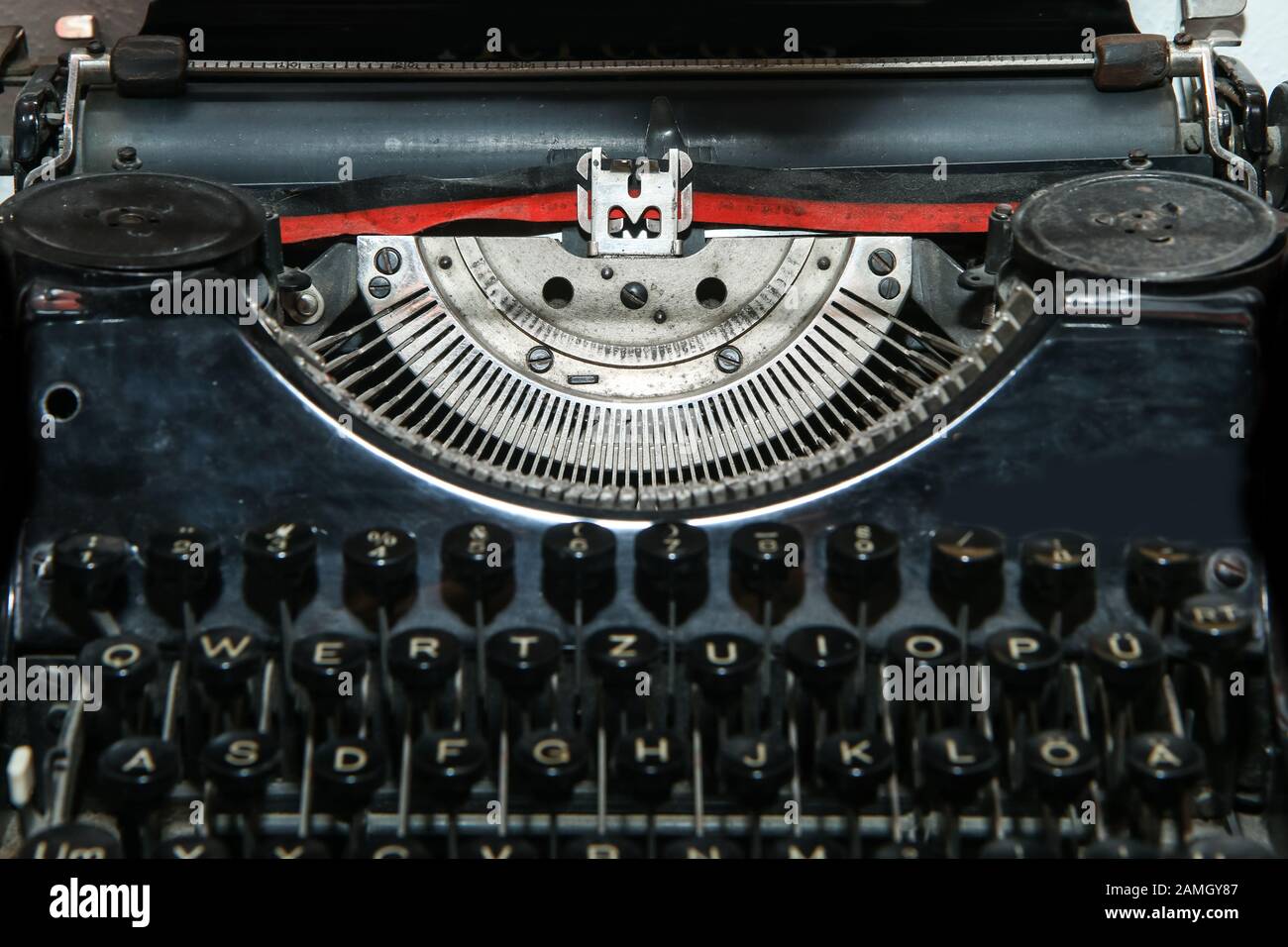 The detail picture of the old retro mechanical typewriter Stock Photo ...