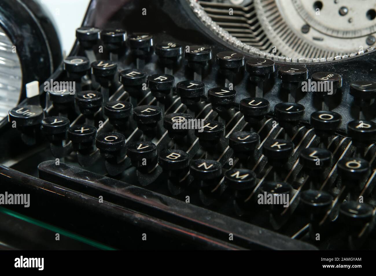 The detail picture of the old retro mechanical typewriter Stock Photo ...