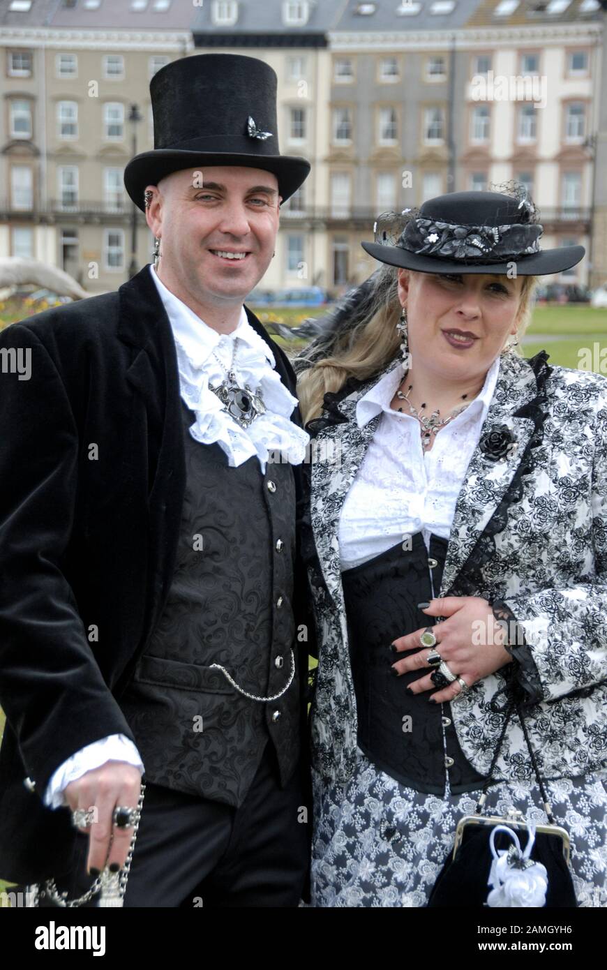 Goth Convention weekend at Whitby, North Yorkshire in Britain Hundreds ...