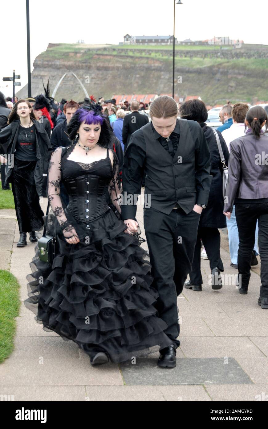 Goth Convention weekend at Whitby, North Yorkshire in Britain Hundreds ...