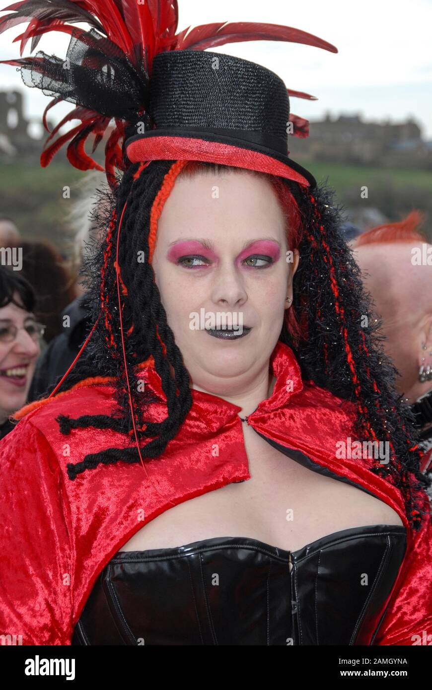 Goth Convention weekend at Whitby, North Yorkshire in Britain Hundreds ...