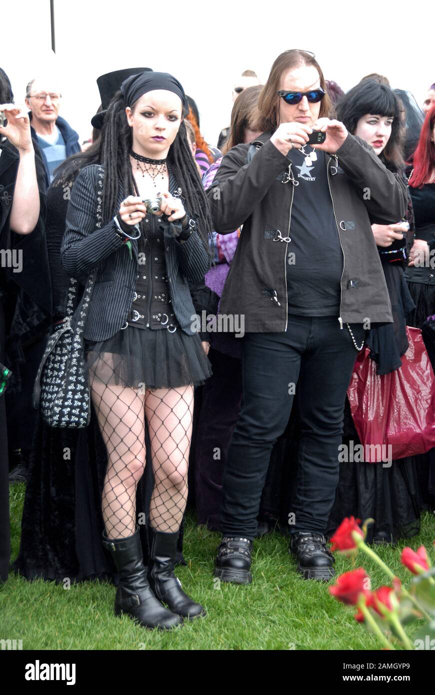 Goth Convention weekend at Whitby, North Yorkshire in Britain Hundreds ...
