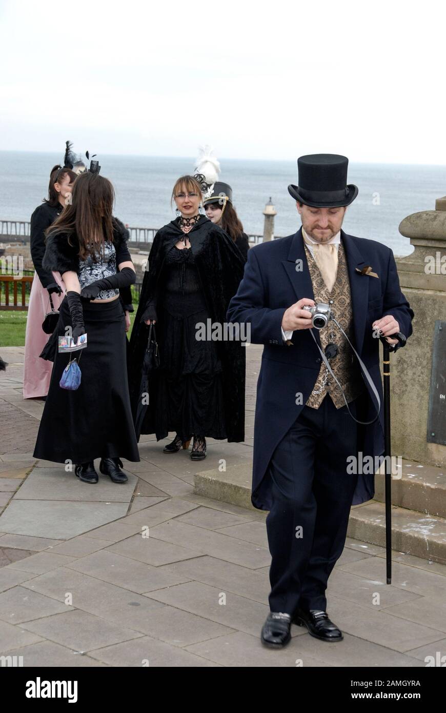 Goth Convention weekend at Whitby, North Yorkshire in Britain Hundreds ...