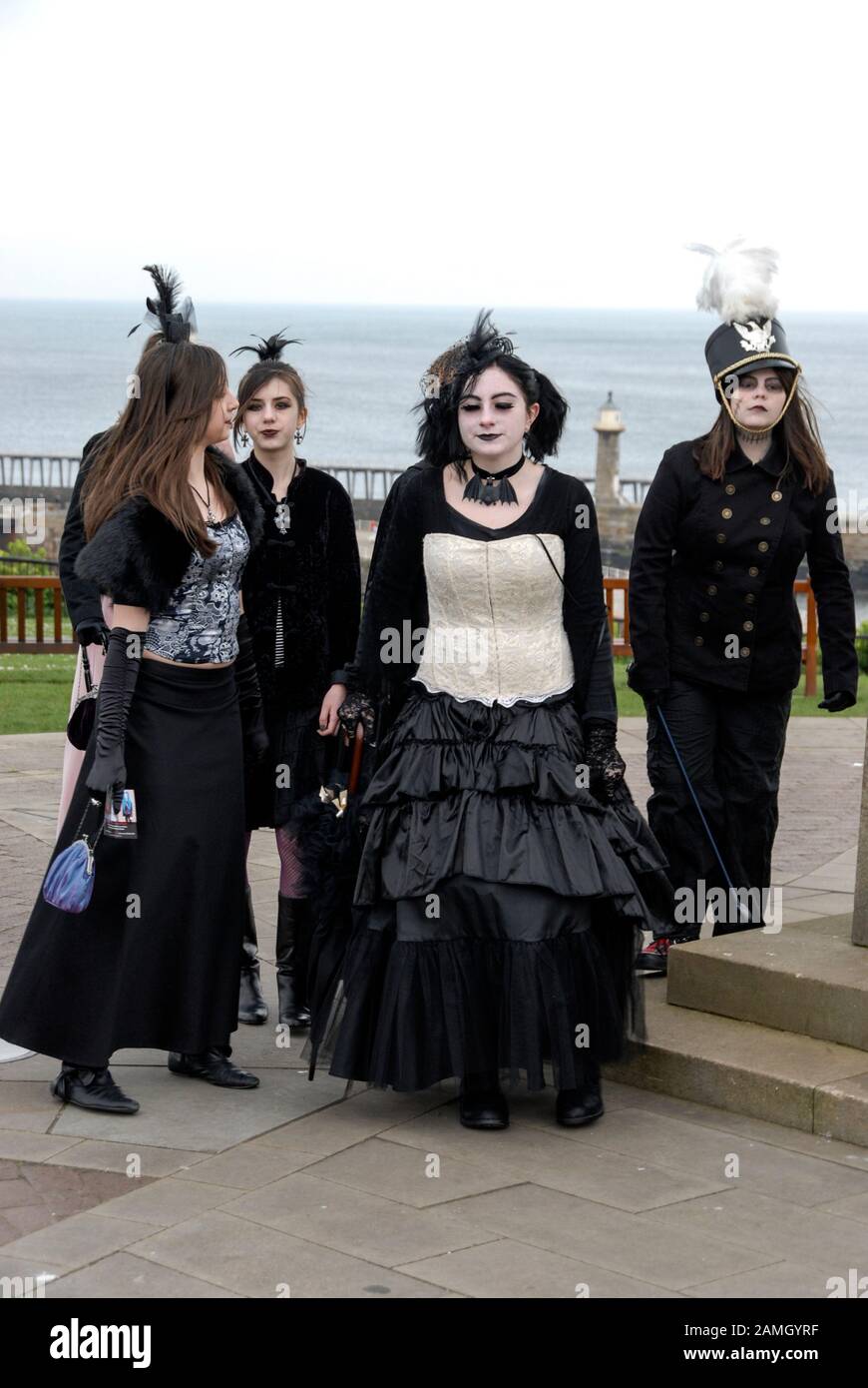 Goth Convention weekend at Whitby, North Yorkshire in Britain Hundreds ...