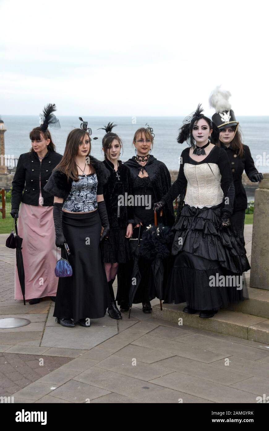 Goth Convention weekend at Whitby, North Yorkshire in Britain Hundreds ...