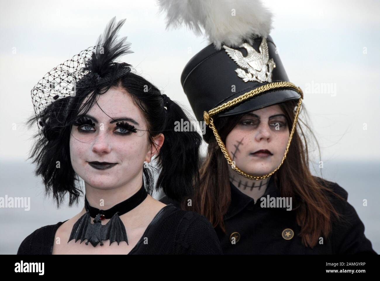 Goth Convention weekend at Whitby, North Yorkshire in Britain Hundreds ...
