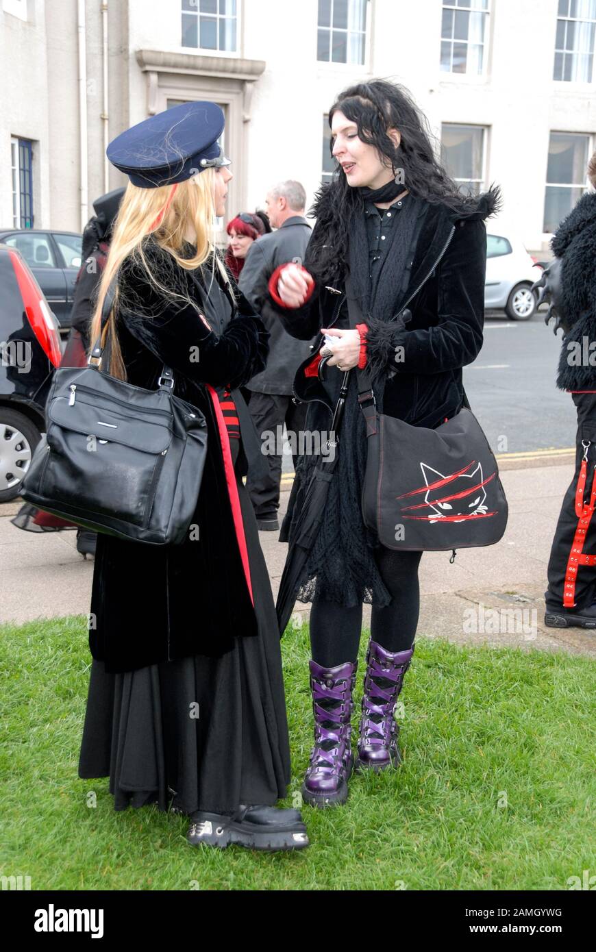 Goth Convention weekend at Whitby, North Yorkshire in Britain Hundreds ...