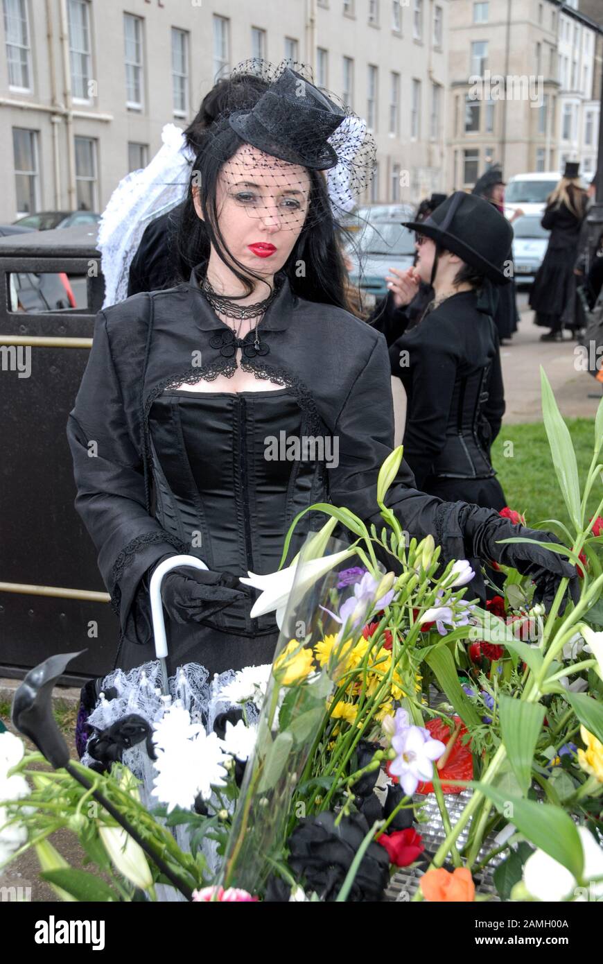 Goth Convention weekend at Whitby, North Yorkshire in Britain Hundreds ...