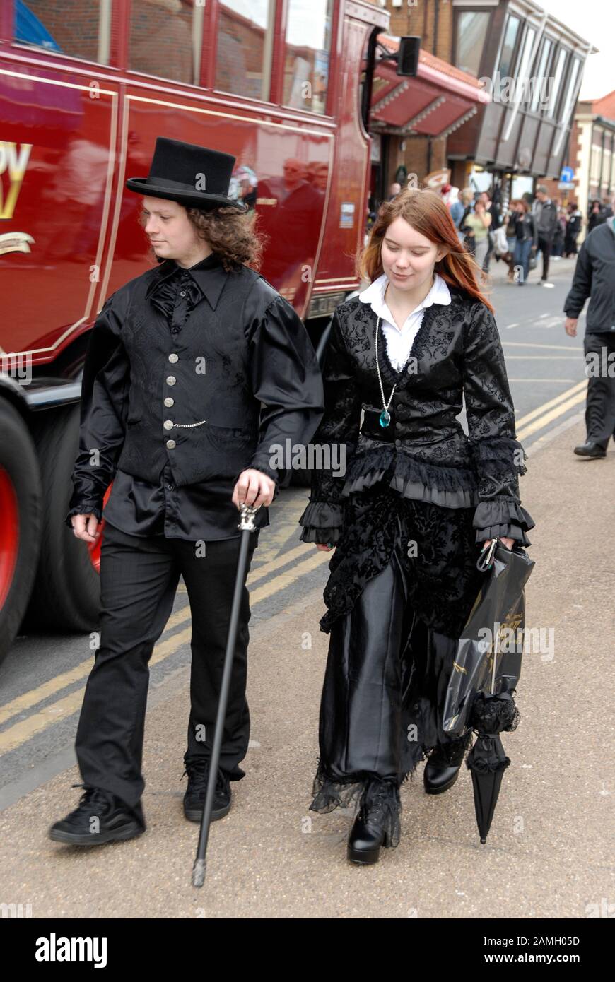 Goth Convention weekend at Whitby, North Yorkshire in Britain Hundreds ...