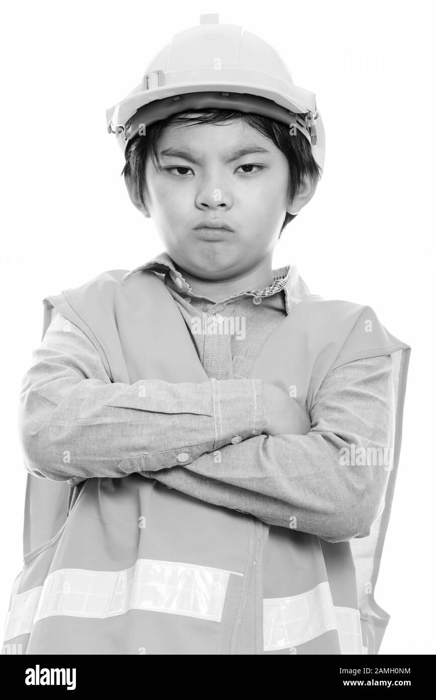 Angry boy arms crossed Black and White Stock Photos & Images - Alamy