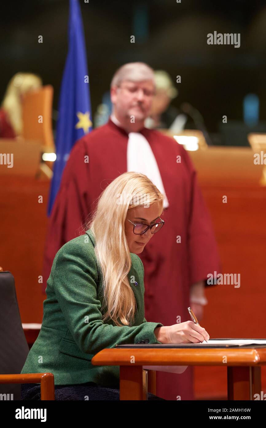 Luxemburg. 13th Jan, 2020. Kadri Simson from Estonia will be sworn in ...