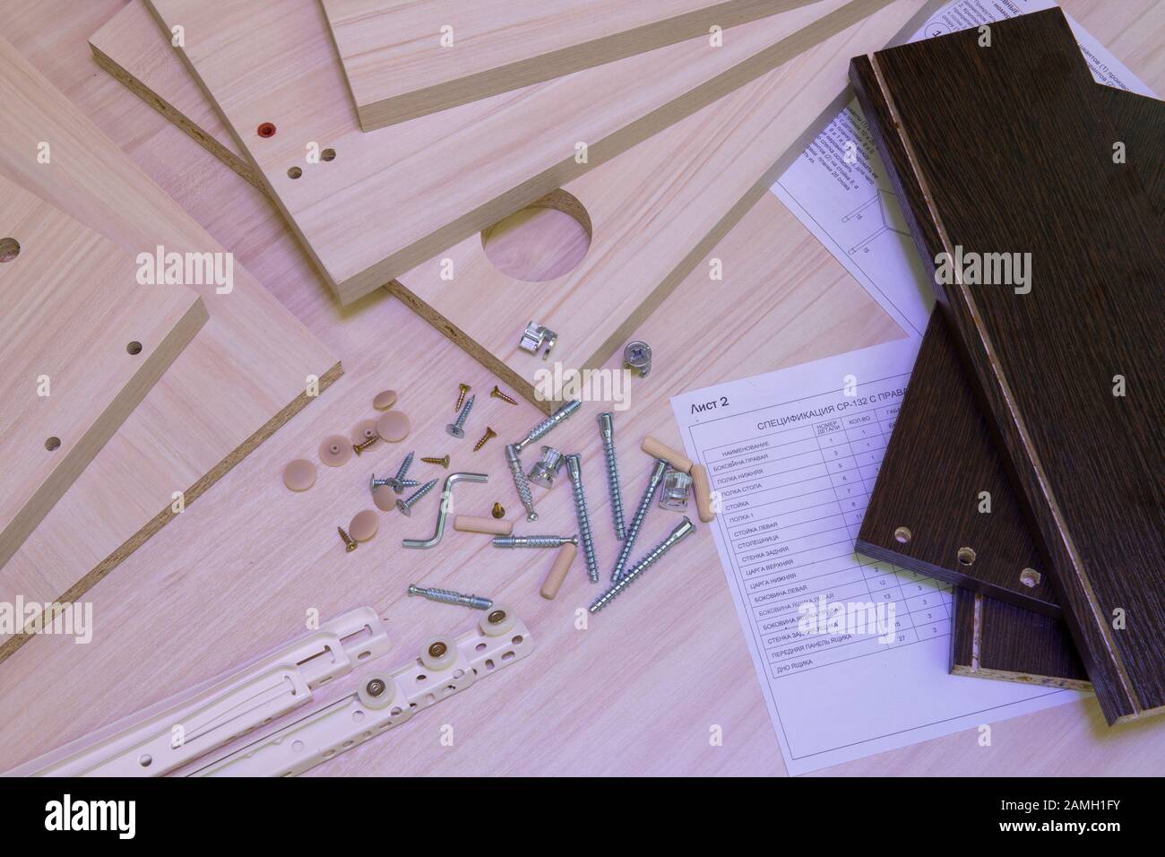 Furniture panels and accessories for the assembly of interior items ...