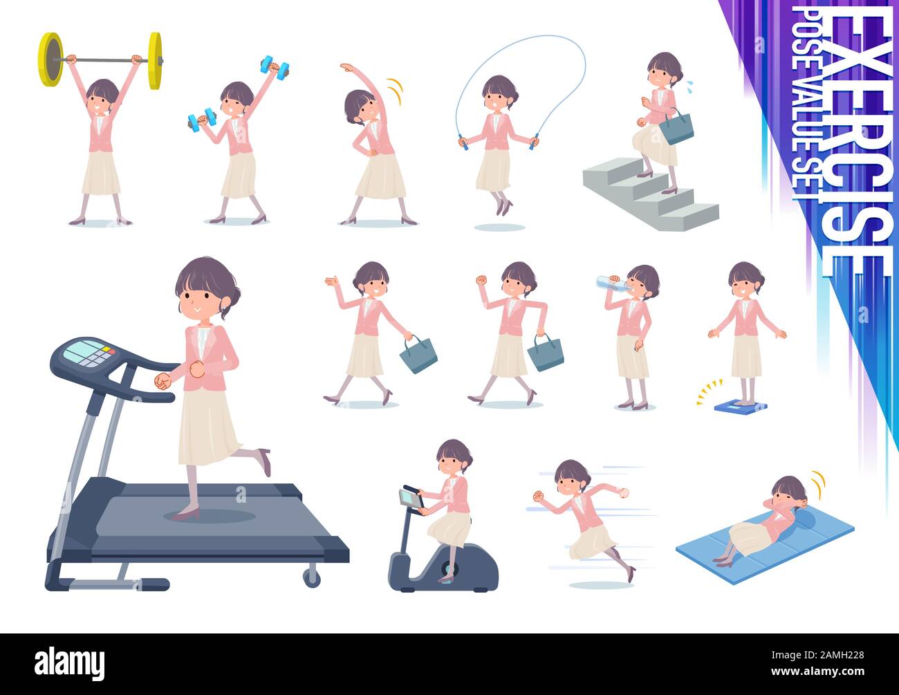 A set of formal fashion women on exercise and sports.There are various ...