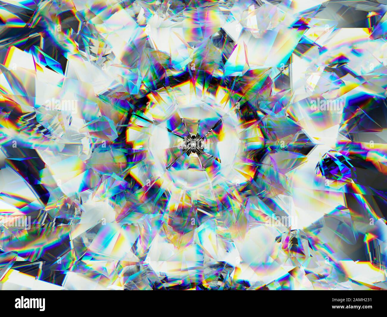 Gemstone or diamond texture closeup and kaleidoscope. 3d render, 3d ...