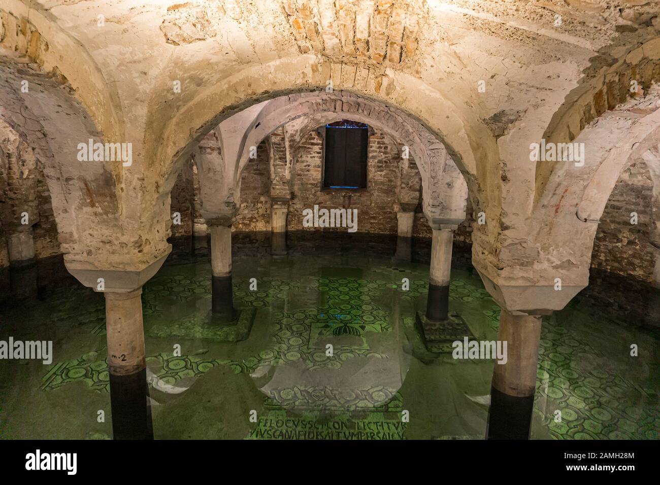 Crypt under water in Basilica of San Francesco at Ravenna, Italy Stock ...