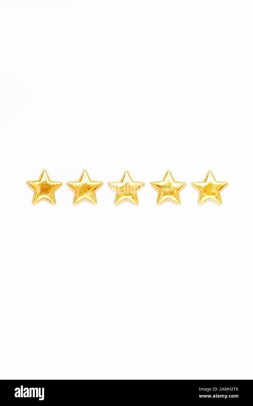 Customer Experience Feedback Concept. Golden five 5 stars, best ...