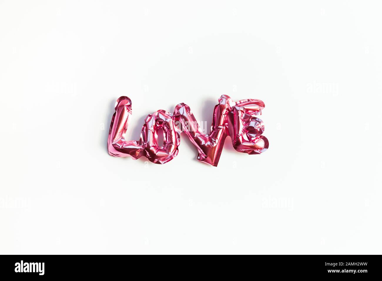 Valentines Day creative concept. Inflatable pink glossy foil balloon ...