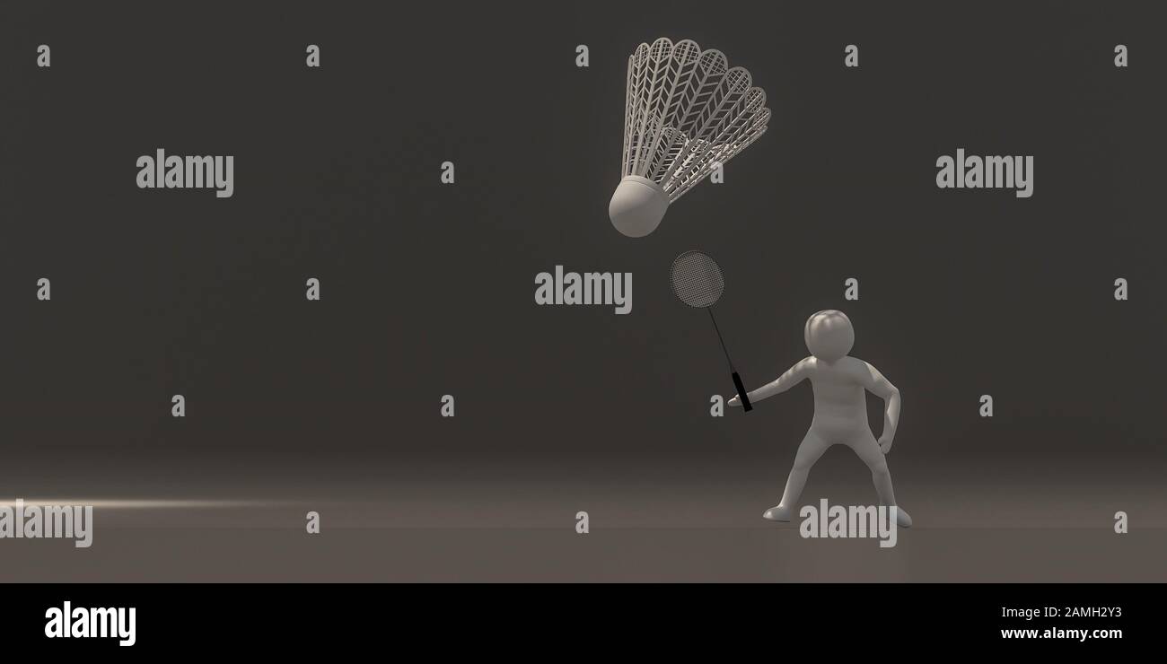 3D rendering of badminton on gray background Stock Photo - Alamy