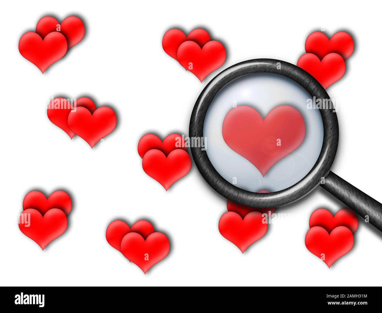 Magnifying glass heart Cut Out Stock Images & Pictures - Alamy