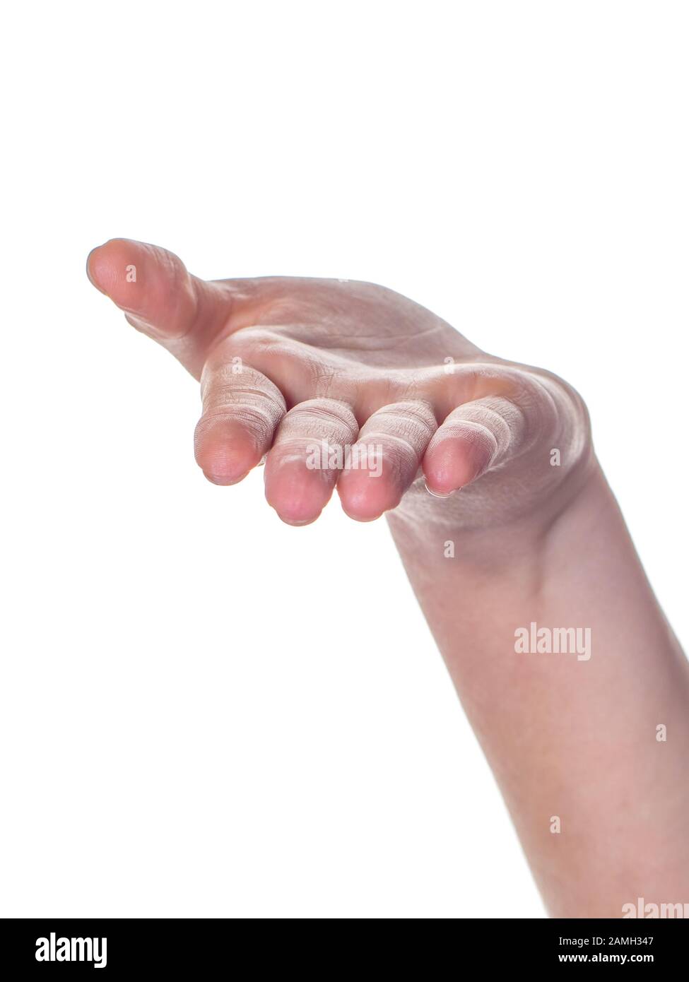 Open woman hand isolated on white background Stock Photo - Alamy