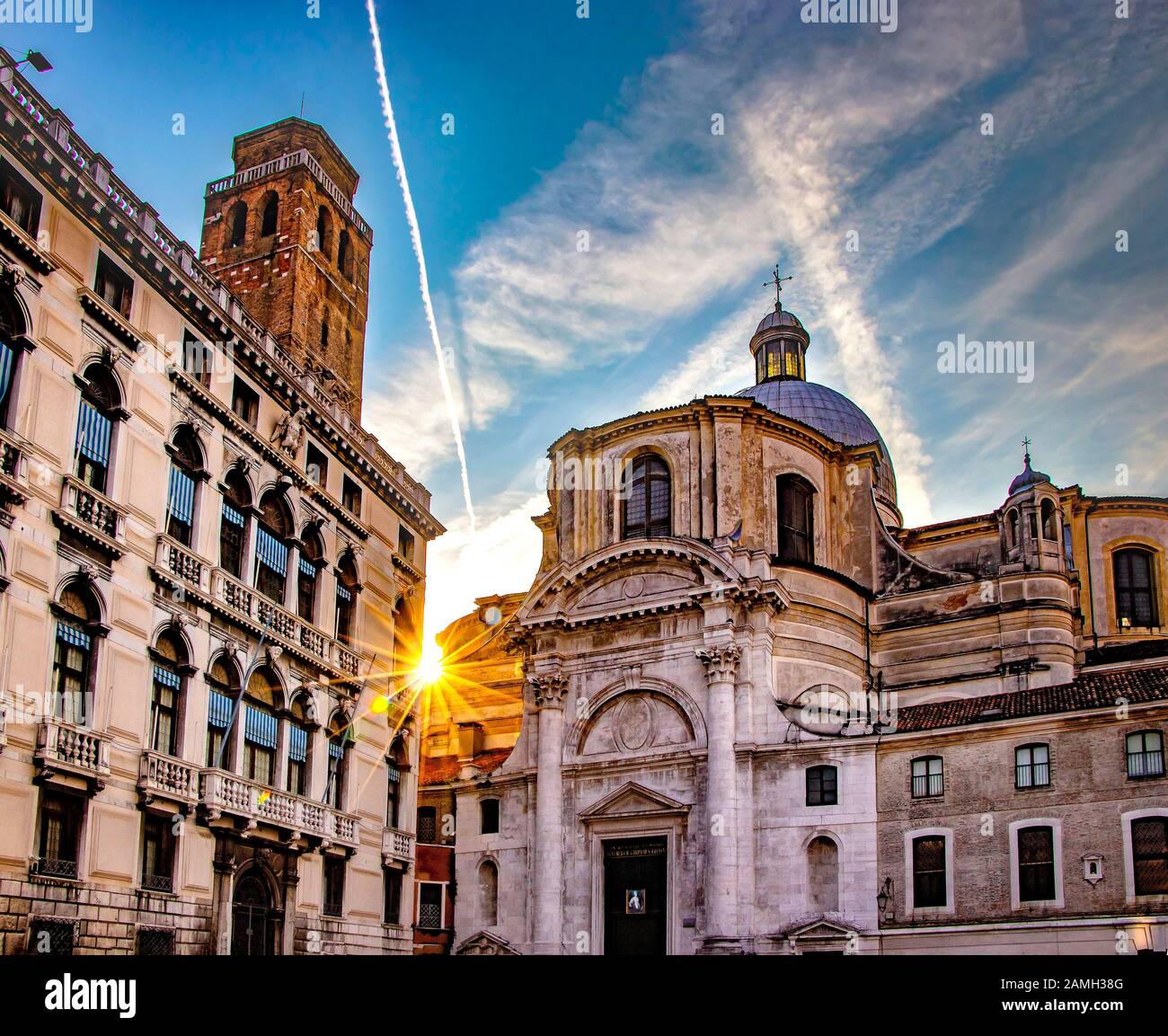 The beautiful white church in Venice in Italy Stock Photo - Alamy