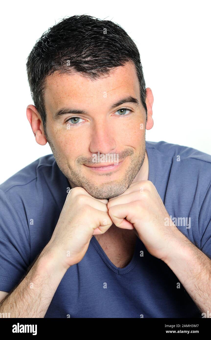 natural and relaxed looking young man Stock Photo - Alamy