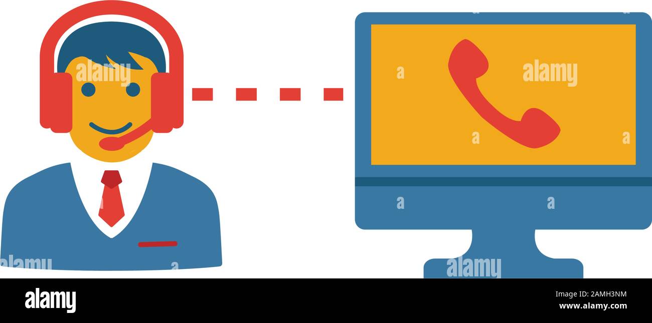 Computer Telephony Integration Icon Simple Flat Element From Customer