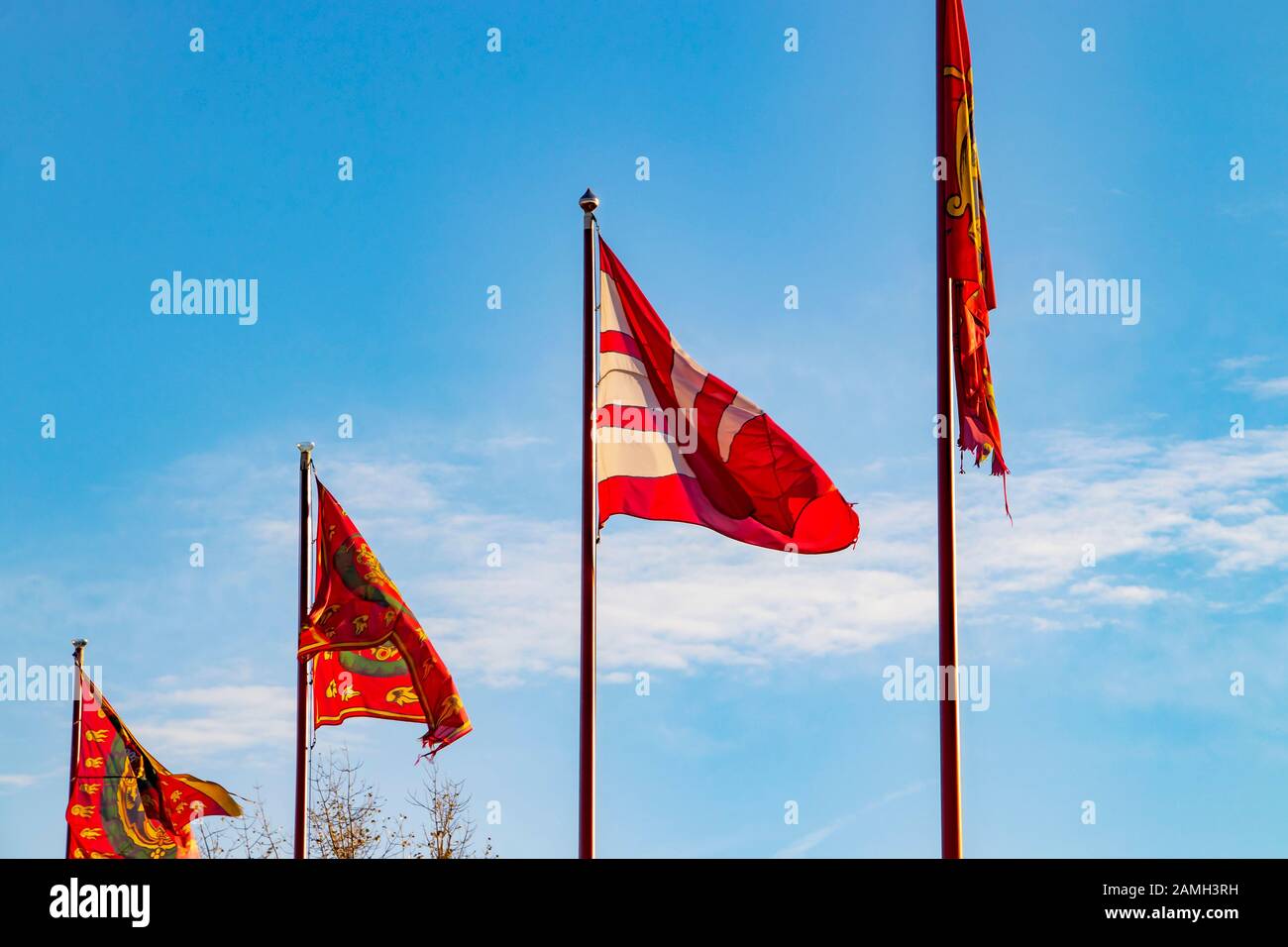 Hungarian flags in buda castle hi-res stock photography and images - Alamy