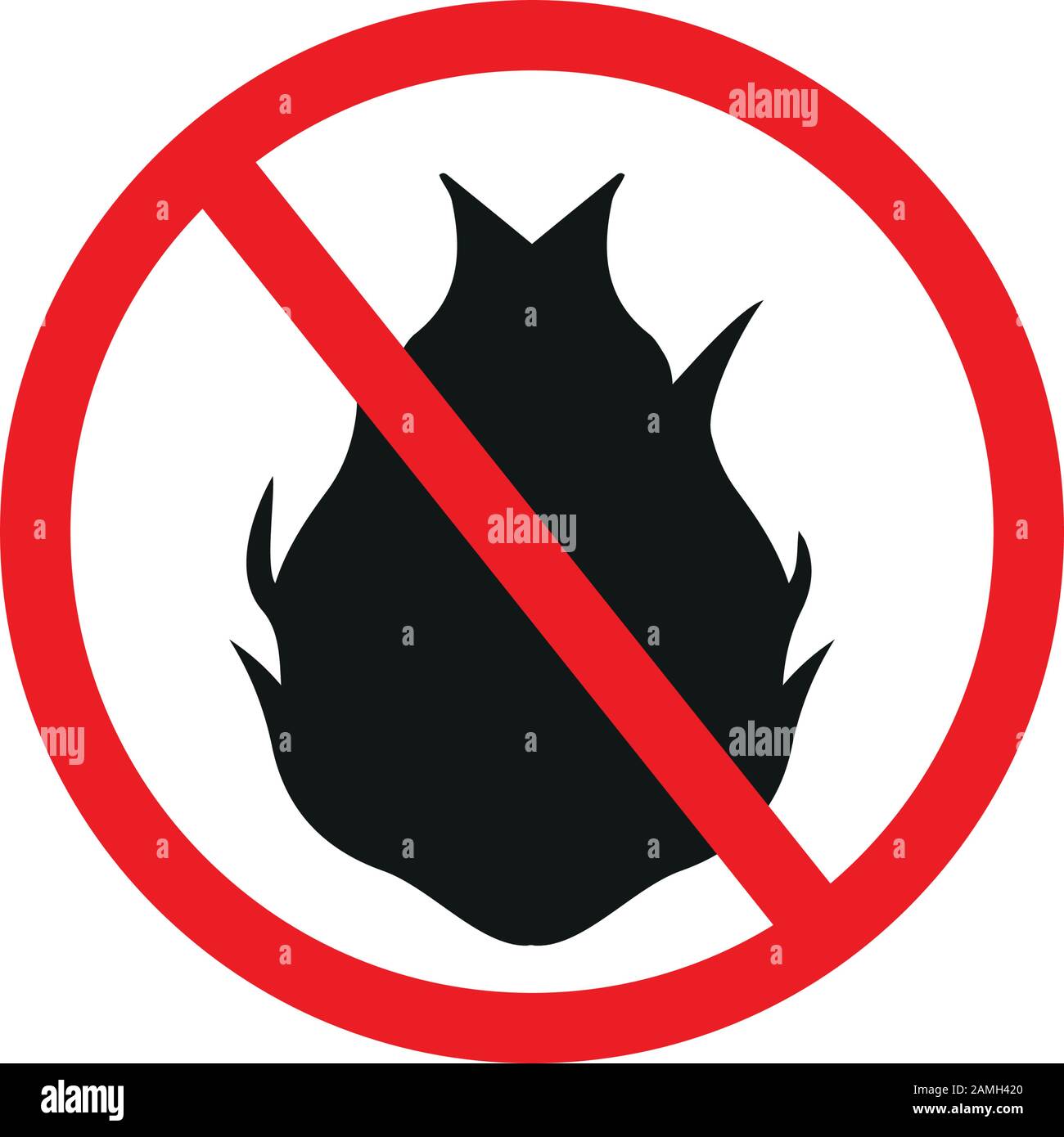 No Fire flame sign icon. Fire symbol. Stop fire. Escape from fire. Red ...