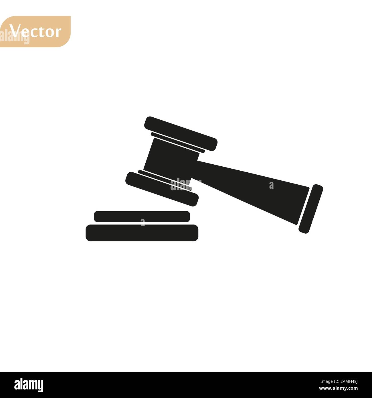 Judge gavel Icon Vector. Simple flat symbol. Perfect Black pictogram ...