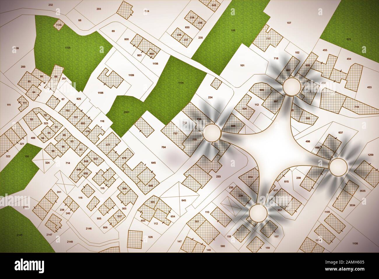 Cadastral map drone hi-res stock photography and images - Alamy